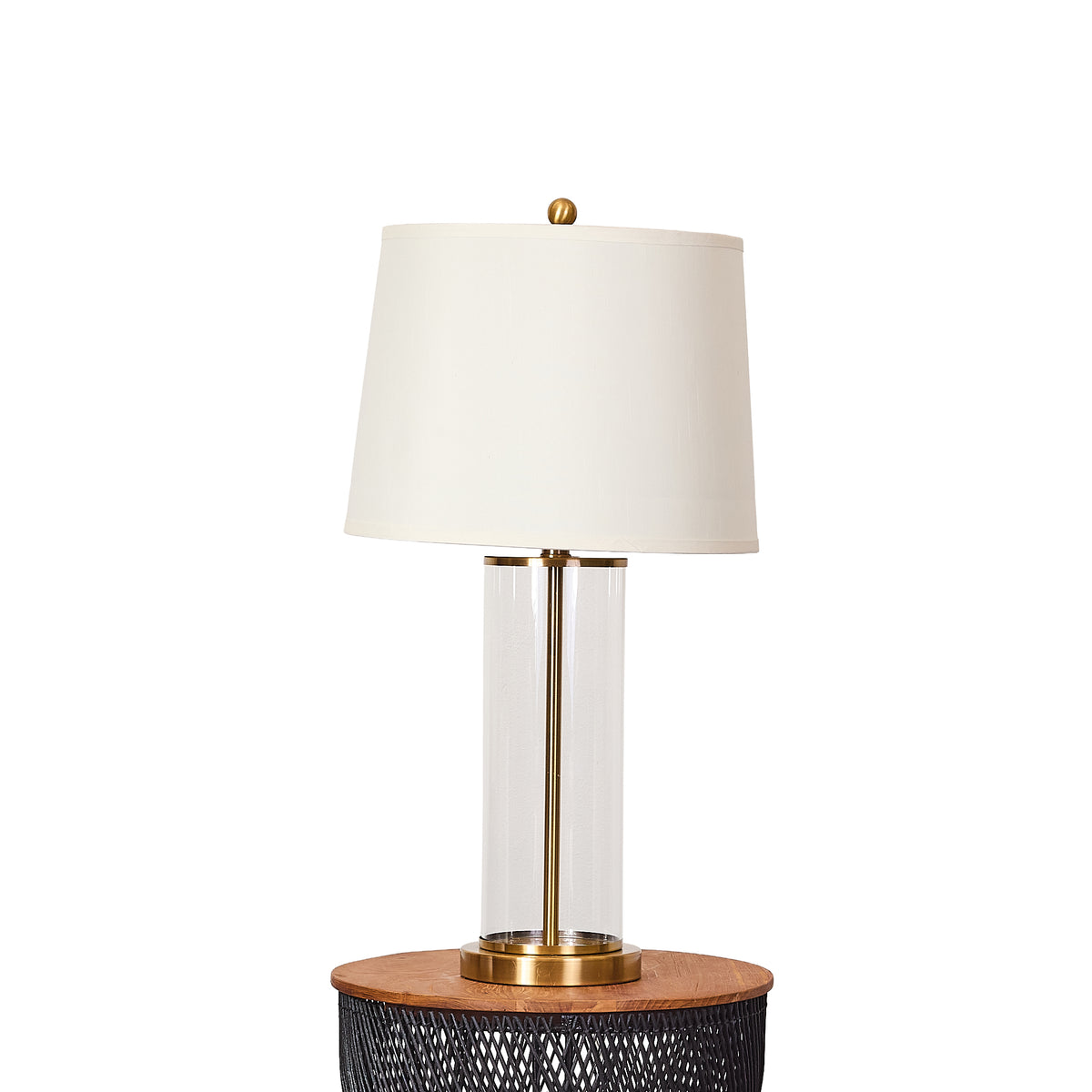 Pair of Glass Cylinder Lamps | What's New Furniture Portland